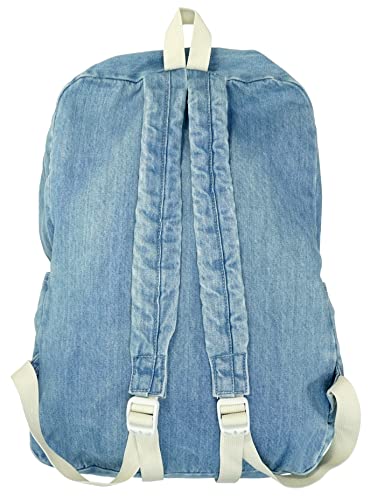 YunZh Denim Backpack Casual Style Lightweight Jeans Backpacks Classic Retro Travel Daypack Bookbags