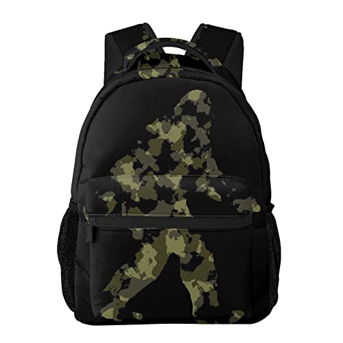 Camo Camouflage Bigfoot School Bookbag For Boys Girls Computer Backpacks Book Bag Travel Hiking Camping Daypack