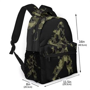 Camo Camouflage Bigfoot School Bookbag For Boys Girls Computer Backpacks Book Bag Travel Hiking Camping Daypack