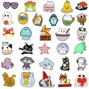 SINCCO 20 PCS Cute Enamel Backpack Pins, Funny Enamel Pins Bulk Set Cool Button Pins Aesthetic Brooch Lapel Pins Anime for Backpacks, Jackets, Hats, Kids, Girls, Gifts