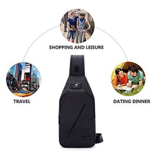 NextFri Sling Bag Unisex Crossbody Bag For Anti-Theft Chest Bag Casual Shoulder Bag Black