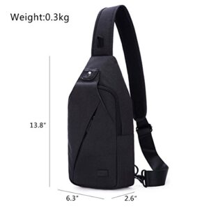 NextFri Sling Bag Unisex Crossbody Bag For Anti-Theft Chest Bag Casual Shoulder Bag Black