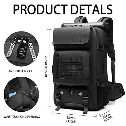 GFUERUFQ Travel backpack, convertible luggage bag, travel backpack with USB charging port and convertible luggage bag, suitable for 17 inch laptop backpack, Extra Large Camping Backpack For Men