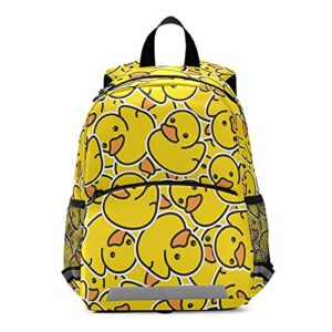 little yellow duck kids backpack for toddlers, small backpack for kids school travel bag picnic meal bag for boys girls