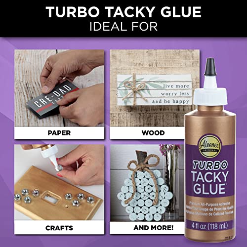 Aleene's Turbo Tacky Glue, 4 FL OZ - 3 Pack, Multi