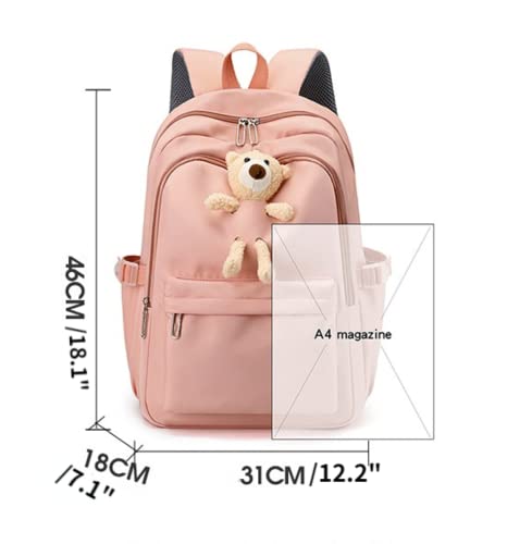 HUIHSVHA Kawaii Backpack, 18 Inch Large Capacity Aesthetic School Laptop Bag, Casual Travel Daypack for Teens Girls Students