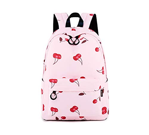 Acmebon Waterproof Stylish School Backpack for Teen Girl Roomy Backpack Purse for Women Cherry