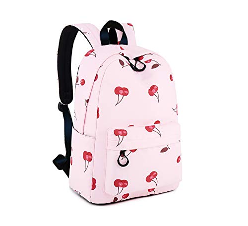 Acmebon Waterproof Stylish School Backpack for Teen Girl Roomy Backpack Purse for Women Cherry