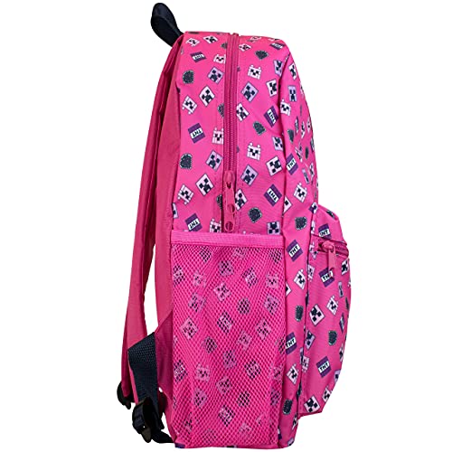 Minecraft Kids Backpack Pink 4 Piece Set