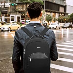 Mancro Laptop Backpack for Men, 15.6 Inch Business Travel Backpack Airline Approved Computer Bag, College Student Bookbags Backpacks for School,Travel Gift for Men, Black