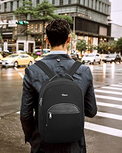 Mancro Laptop Backpack for Men, 15.6 Inch Business Travel Backpack Airline Approved Computer Bag, College Student Bookbags Backpacks for School,Travel Gift for Men, Black