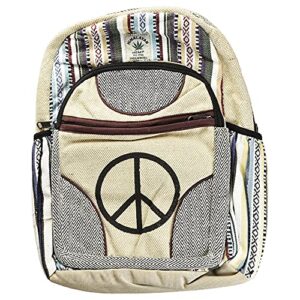 threadheads himalayan hemp simple peace backpack – 11″x16″