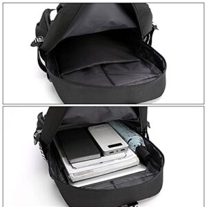 Jupkem Anime Helluva Boss Backpack Bag USB with Charging Port Student School Bag Laptop Cosplay for Boys Girls