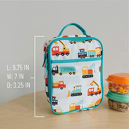 Wildkin Day2Day Backpack, Lunch Box Bag with Nap Mat Bundle (Modern Construction)