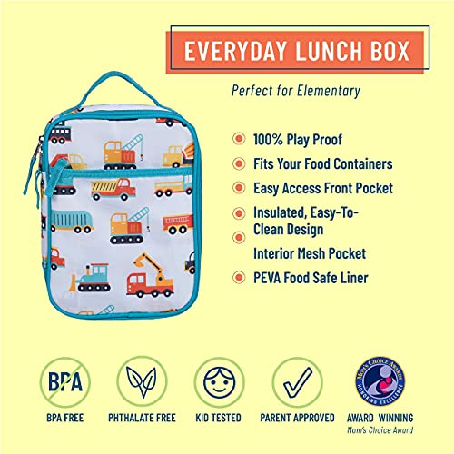 Wildkin Day2Day Backpack, Lunch Box Bag with Nap Mat Bundle (Modern Construction)