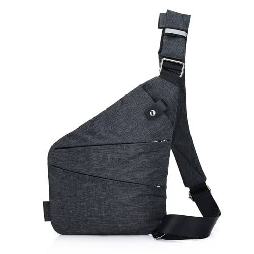 2023 New Personal Flex Bag, Fashion Canvas Anti-thief Slim Sling Bag, Side Crossbody Backpack for Outdoor (Black, Right)