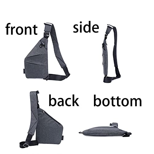 2023 New Personal Flex Bag, Fashion Canvas Anti-thief Slim Sling Bag, Side Crossbody Backpack for Outdoor (Black, Right)