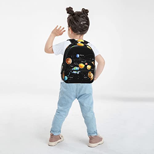 KiuLoam Solar System Planets Kids Backpacks For Toddler Boys And Girls Preschool Backpack With Chest Strap 12 Inch