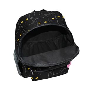 Fisyme Toddler Backpack Black Cats Pattern School Bag Kids Backpacks for Kindergarten Preschool Nursery Girls Boys, M