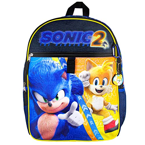 Sonic the Hedgehog 2 Movie Sonic Tails 16" Backpack w/Lunch Tote 5 Piece Set