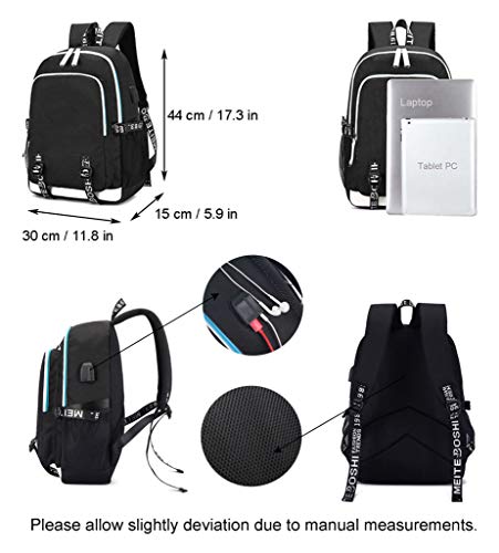 WANHONGYUE SOULEATER Anime Rucksack Schoolbag Laptop Backpack with USB Charging Port and Headphone Jack /5