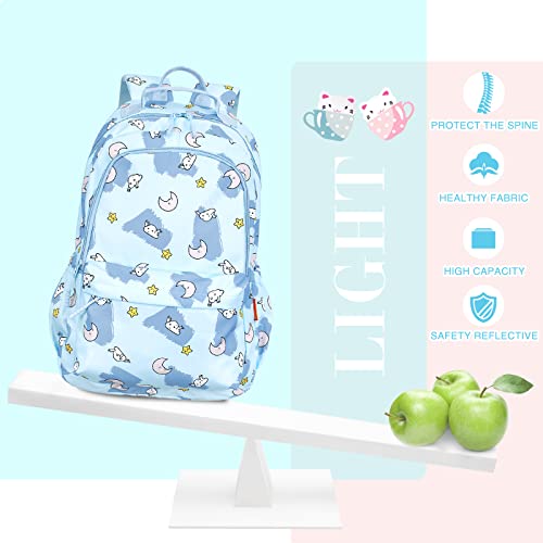 GOPHRALOVE School Backpack for Girls Lightweight Backpack for Middle School Girls with Large Space (Blue)