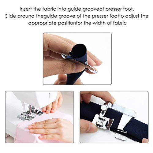 6 Pcs Rolled Hem Presser Foot, Hemming Foot Kit for Sewing Rolled Hemmer Presser Foot for Singer, Brother, Janome, Home Multifunctional Sewing Machine