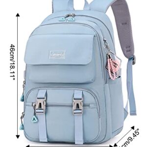 JiaYou Teen Girls Casual Backpack High Middle School Daypack Women Daily Travel Laptop Bag(2# Blue,35 Liters)