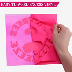 HTVRONT HTV Vinyl Pink Heat Transfer Vinyl Roll - 12in x10ft PU Vinyl HTV Iron on Vinyl Easy to Cut & Weed for Heat Vinyl Design (Hot Pink)