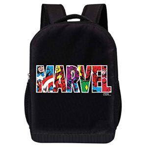 marvel comics classic logo backpack – marvel black classic logo 18 inch air mesh padded bag (marvel retro logo)