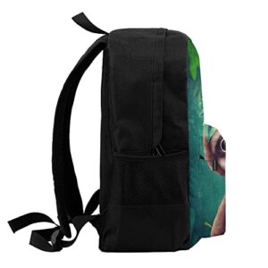 Cute Baby Sloth Tropical Flowers School Bag Travel Laptop Backpack Hiking Daypacks Large Capacity Shoulder Bag Briefcase Business Computer Backpack for Men Women Teens