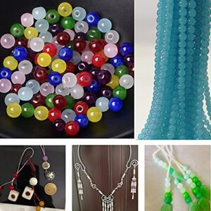 Pamir Tong 1000PCS 8mm Glass Round Beads Bulk， Imitative Jade Beads, Bracelet Loose Beads for Jewelry Making Earring, Necklaces, and DIY Crafts (8mm)