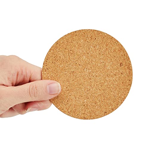 50 Sheets Self-Adhesive Cork Coaster Backing, Round 3.5 Inch Circles for DIY Crafts