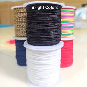 Nylon Cord for Bracelets, 6 Rolls 888 Feet 0.8 mm Beading String Cord for Kumihimo, Blinds String, Braided Bracelets, Chinese Knot, Wind Chime, Jewelry Making