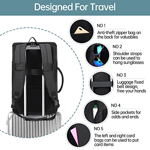 DAILY&DIARY Laptop Backpack For Men, 15.6 Inch Computer Backpack For School, Carry On Backpack With Usb Charging Port, Travel Backpack for Quick Through TSA Check Point.