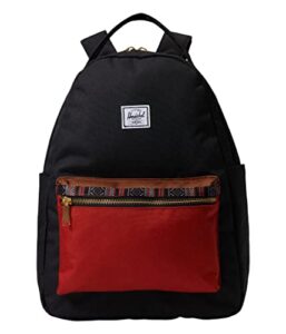 herschel nova mid-volume, black/saddle/ketchup, one size