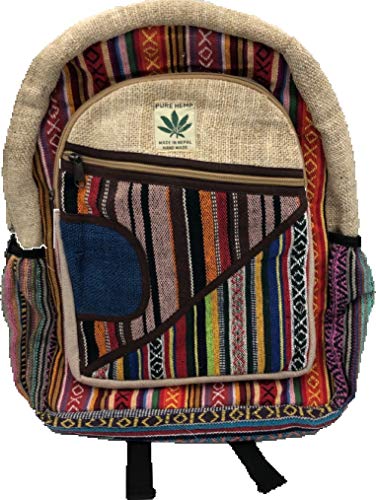 Himalayan Group All Natural Handmade Multi Pocket Pure Hemp Laptop Backpack