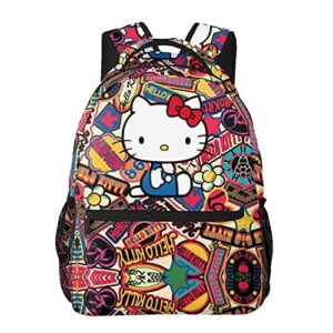 cartoon cat backpack large capacity laptop bag casual travel daypack