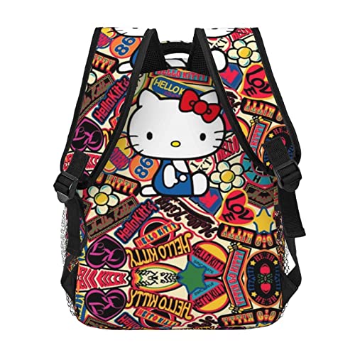 Cartoon Cat Backpack Large Capacity Laptop Bag Casual Travel Daypack