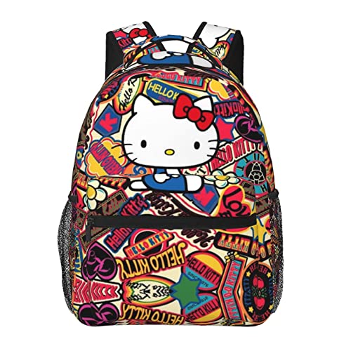 Cartoon Cat Backpack Large Capacity Laptop Bag Casual Travel Daypack