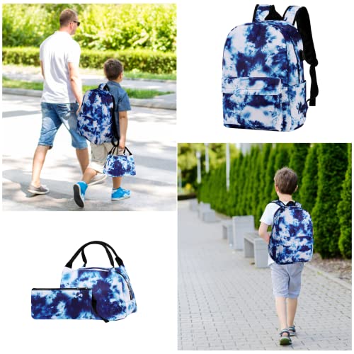 Backpack for Boys Kids Teen Tie Dye School Backpack Bookbag with USB Charger Port Kids Travel Backpack Back to School Supplies Gift for Men Teen Girls Outdoor Backpack