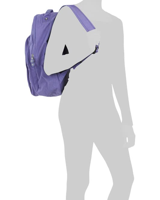 Kipling-Nylon Seoul Large Backpack, Laptop ( EGGPLANT PURPLE)