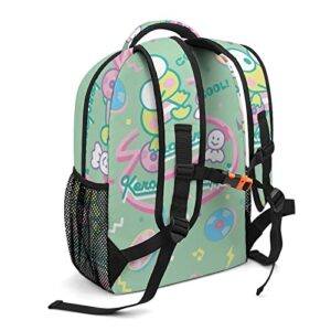 K-ero Ke-ro Keroppi Backpack Knapsack Withe Side Pokect Large Suitable for woman men ​hiking Camping Picnic