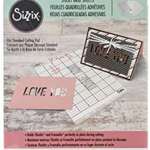 Sizzix Accessory Sticky Grid Sheets 6" x 8 1/2" 5 Pack, Multicolor 5