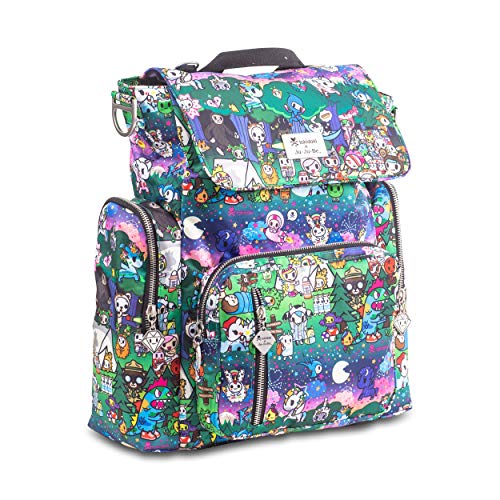 JuJuBe x Tokidoki Diaper Backpack + Messenger Bag, Be Sporty | Multi-Functional, Lightweight, Durable + Travel Friendly | Camp Toki