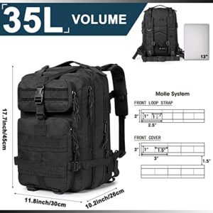 G4Free Tactical Shoulder Backpack Assault Survival Pack Molle Bug Out Bag Rucksack Black 35L