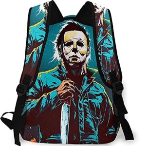 Mi-Cha-El_Myers Horror Movies Backpack Large Capacity Unisex Multifunctional Fashion SchoolBag For Teen Boys Girls