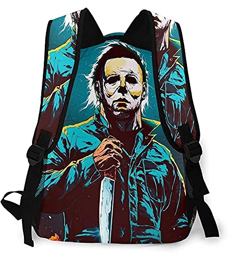 Mi-Cha-El_Myers Horror Movies Backpack Large Capacity Unisex Multifunctional Fashion SchoolBag For Teen Boys Girls