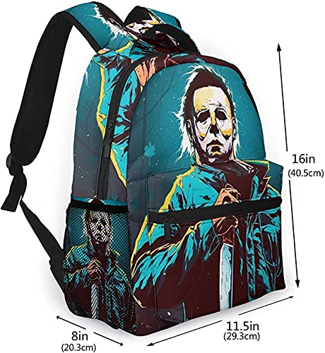 Mi-Cha-El_Myers Horror Movies Backpack Large Capacity Unisex Multifunctional Fashion SchoolBag For Teen Boys Girls