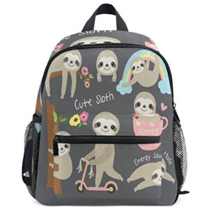 cute baby sloth backpacks for kids girls sloths flowers preschool toddler bookbag backpack with chest strap mini adorable animals kindergarten school bags